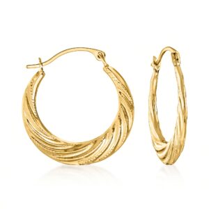 ross-simons 14kt yellow gold twisted hoop earrings