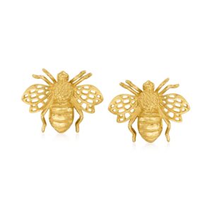 ross-simons 14kt yellow gold bumblebee stud earrings