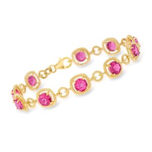 ross-simons oval gemstone bracelet in 18kt gold over sterling