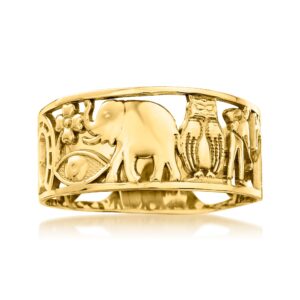 ross-simons 14kt yellow gold good luck ring. size 5