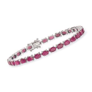 ross-simons 16.00 ct. t.w. ruby tennis bracelet in sterling silver. 7 inches