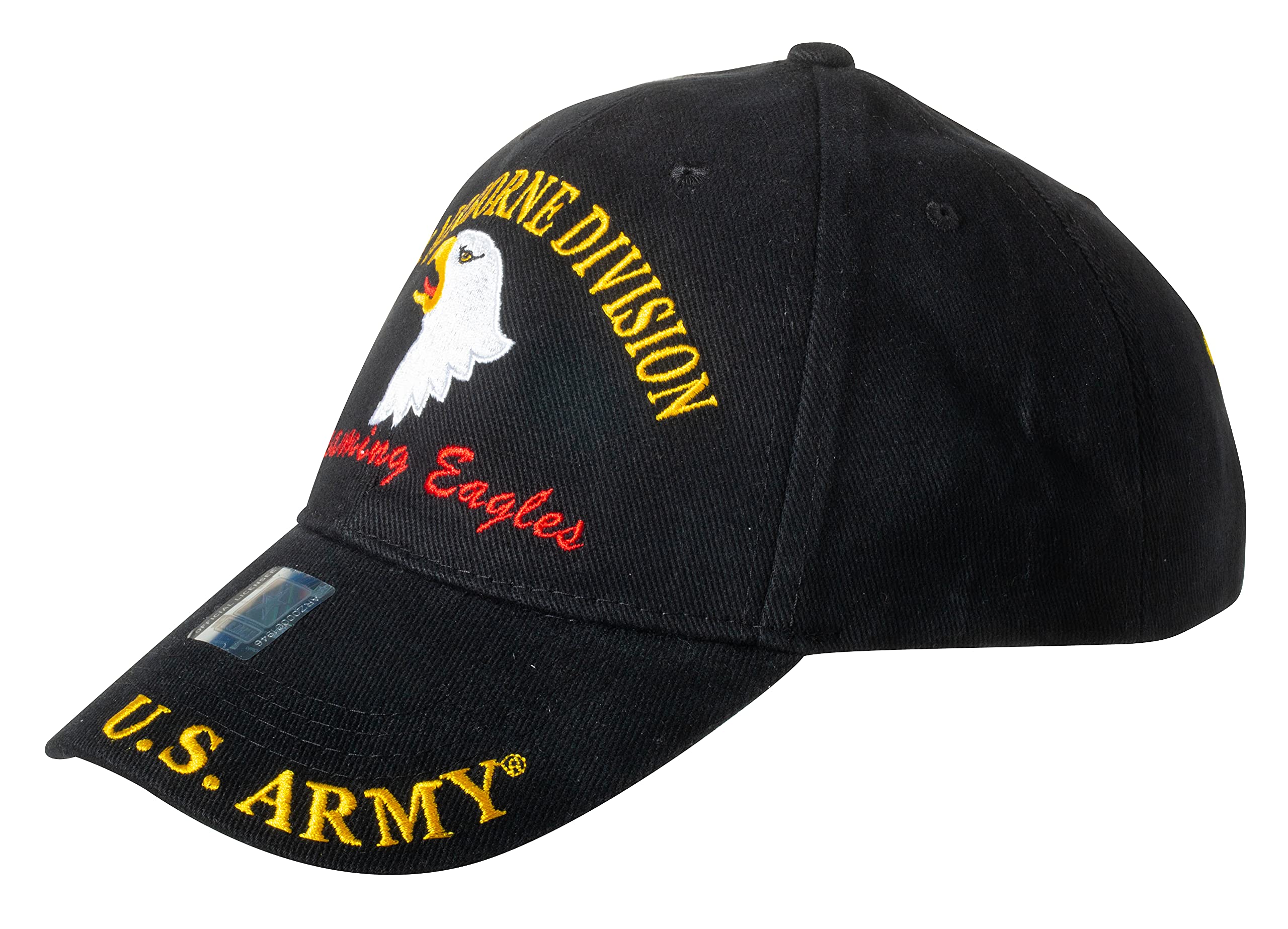 101st Airborne Division Screaming Eagles Embroidered Cap Hat - Adjustable Buckle Closure Black