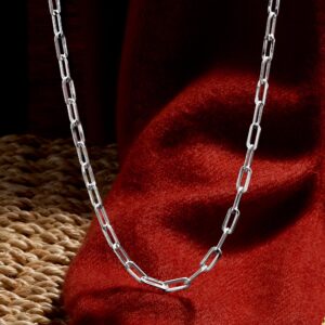 Ross-Simons Italian Sterling Silver Paper Clip Link Necklace. 18 inches