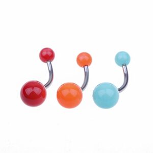 Memsion 14G Belly Button Ring Surgical Steel Belly Piercing Jewelry 20 Pieces Belly Button Rings Packs Plastic Barbell Navel Piercing Jewelry Belly Rings for Women