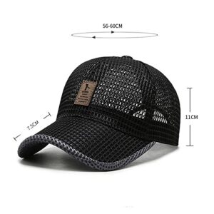 FASHIXD Summer Mesh Baseball Cap for Men Women Trucker Mesh Hat Baseball Hats Outdoor Sports Running hat (1-Blue)