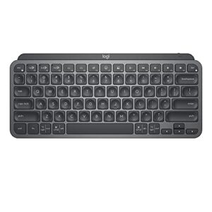 logitech mx keys mini minimalist wireless illuminated keyboard, compact, bluetooth, usb-c, for apple macos, ios, windows, linux, android - graphite - with free adobe creative cloud subscription