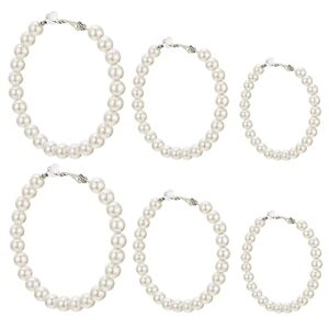 3 pairs pearl hoop clip on earrings non pierced earrings for women pearl clip earrings for 30 mm, 40 mm, 50 mm