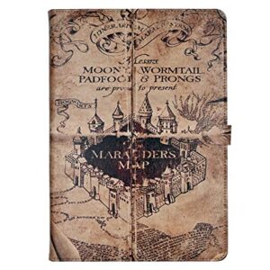 YHB Case for Amazon Fire HD 10 & HD 10 Plus Tablet (11th Generation 2021 Release), Premium PU Leather Folding Stand Multiple Viewing Angles Protective TPU Cover, Marauder's Map Vintage