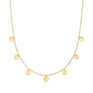 rs pure by ross-simons italian 14kt yellow gold multi-circle necklace. 18 inches