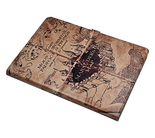 YHB Case for Amazon Fire HD 10 & HD 10 Plus Tablet (11th Generation 2021 Release), Premium PU Leather Folding Stand Multiple Viewing Angles Protective TPU Cover, Marauder's Map Vintage