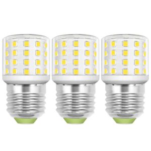 led appliance light bulb for refrigerator fridge freezer 4w (40w equivalent) e26 medium base compact t10 tubular a15 ac100-265v floor lighting decorative corn lamp daylight white 5000k, pack of 3