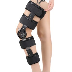 hinged rom knee brace recovery stabilization for acl pcl mcl oste arthritis joint injuries and orthopedic rehab orthosis stabilizer for women and men fits right or left leg