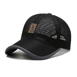 fashixd summer mesh baseball cap - unisex trucker hat for outdoor sports and running - 1-black