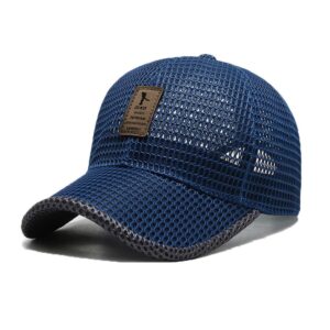 fashixd summer mesh baseball cap for men women trucker mesh hat baseball hats outdoor sports running hat (1-blue)