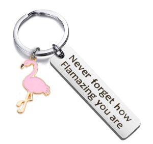 motivational flamingo keychain never forget how flamazing you are keychain flamingo lover jewelry gift for family bff animal lovers