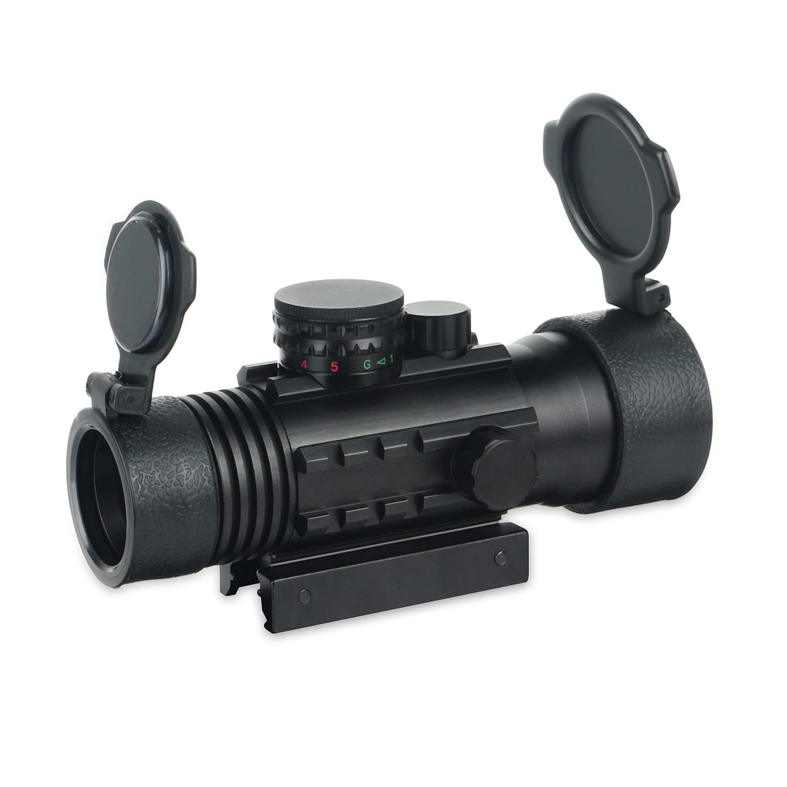 ToopMount 4x33 Scope Tactical Optics Red & Green 1/4 MOA Half Mil Dot Reticle Illuminated Adjustable Optics Fully Multi-Coated Sight Scope with Picatinny Rail Mount