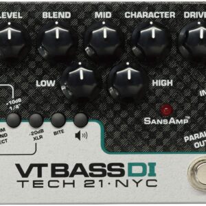 Tech 21 SansAmp Character Series VT Bass DI Bundle with 3 MXR Patch Cables and Dunlop Pick Pack