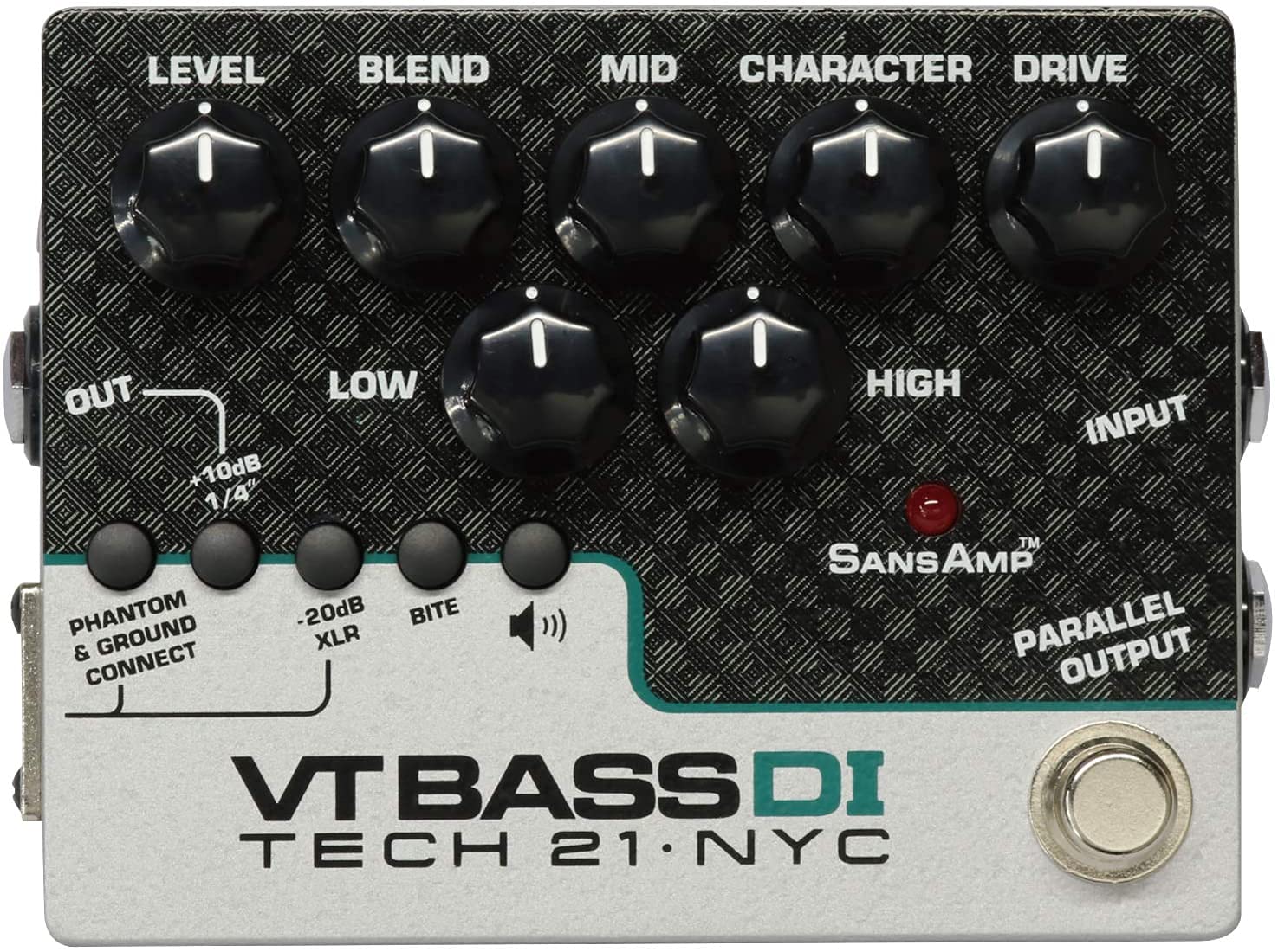 Tech 21 SansAmp Character Series VT Bass DI Bundle with 3 MXR Patch Cables and Dunlop Pick Pack