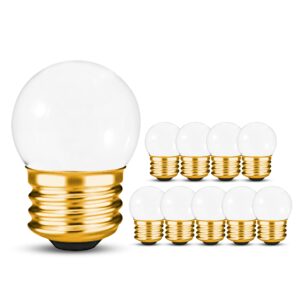 ohlectric s11ceramic white night light bulbs | 7.5w incandescent light bulbs with e26 medium base | 40l bulb ideal for home decor | pack of 10, ol-45569