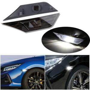 Rui Xin 213 Turn Signal LED Bulb Front Side Marker Light Kit Compatible With 2016-up Honda Civic Sedan/Coupe/Hatchback, Replace OEM Sidemarker Lamps