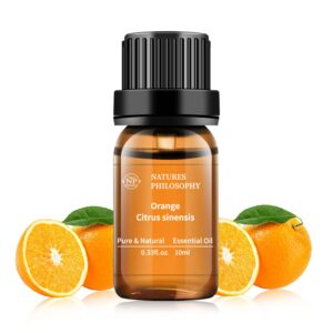 np natures philosophy orange essential oil 10ml, pure & plant-based aromatherapy oils for diffuser, massage, skin care, bath