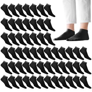 trail maker 100 pack socks for men ankle socks size 10-13 black cotton socks bulk pack for homeless men, donations