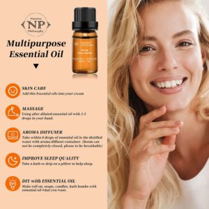 NP Natures Philosophy Orange Essential Oil 10ml, Pure & Plant-Based Aromatherapy Oils for Diffuser, Massage, Skin Care, Bath