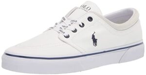 polo ralph lauren men's faxon x sneaker, white/newport navy pp, 11 m us