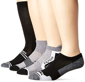 thorlos unisex adult green assorted 4 pack running sock, black, large us