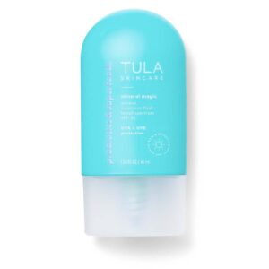 tula skin care mineral magic - mineral sunscreen fluid broad spectrum spf 30 - provides uva + uvb protection, non-greasy, weightless feel, 1.52 fl oz.