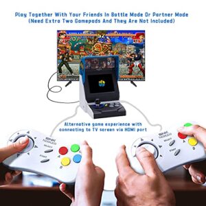 NEOGEO Mini Arcade International Version, 40 Pre-Loaded Classic SNK Games:The KING of The FIGHTERS / METAL SLUG and More, Built-in Clearly 3.5”LCD Screen, HDMI and 2 Gamepad Ports