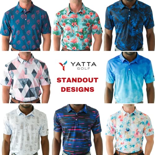 YATTA GOLF Athletic Performance Golf Shirt for Men - (3X-Large) - Dry-fit Comfort, Moisture Wicking, 4-Way Stretch, Short Sleeve Casual Polo Shirt