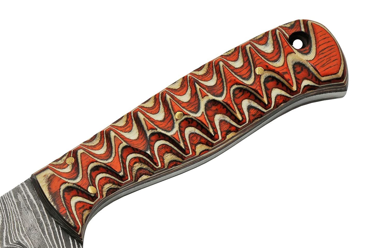 Szco Supplies 8" Orange Twisted Wood Exotic Hunting Knife with Sheath