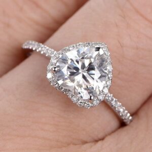 925 sterling silver shiny full heart-shaped cz diamond ring fashion party accessories for women (us code 10)