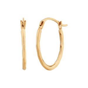 welry oval twisted hoop earrings for women, 14k yellow gold, jewelry gift idea, 16mm