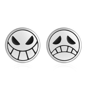 anime ace stud earrings 925 sterling silver anime earrings for women man