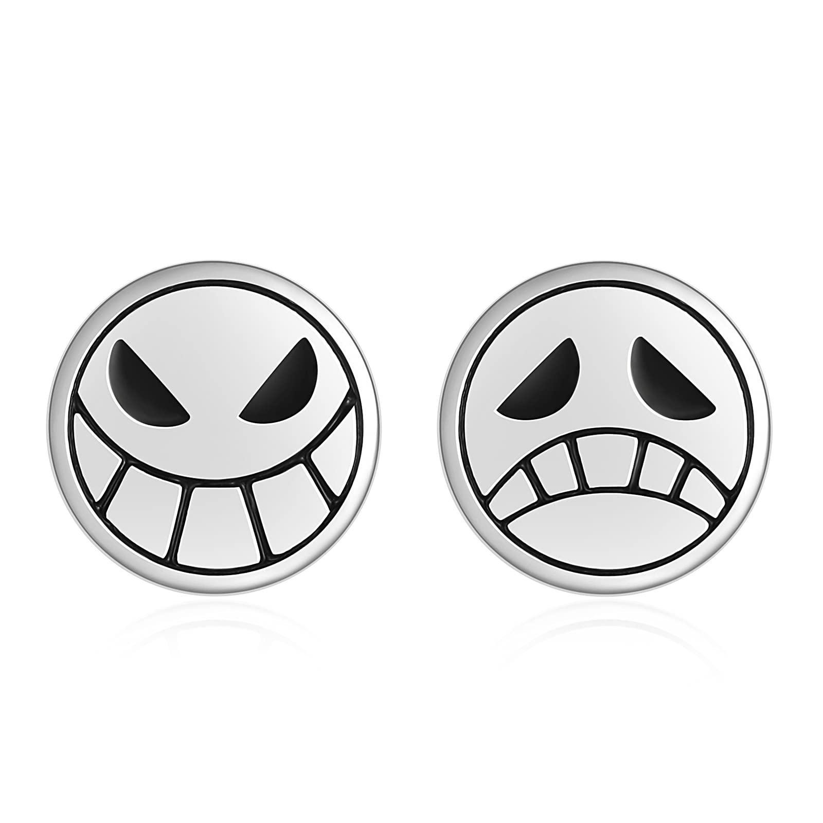 Anime Ace Stud Earrings 925 Sterling Silver Anime Earrings for Women Man