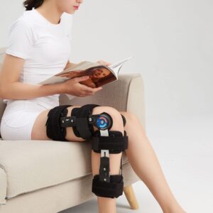 Post Op Knee Brace Adjustable ROM Leg Stabilizer Recovery Immobilization After Surgery Medical Orthopedic Guard Protector Immobilizer Brace Injury Surgery Recovery Women and Men