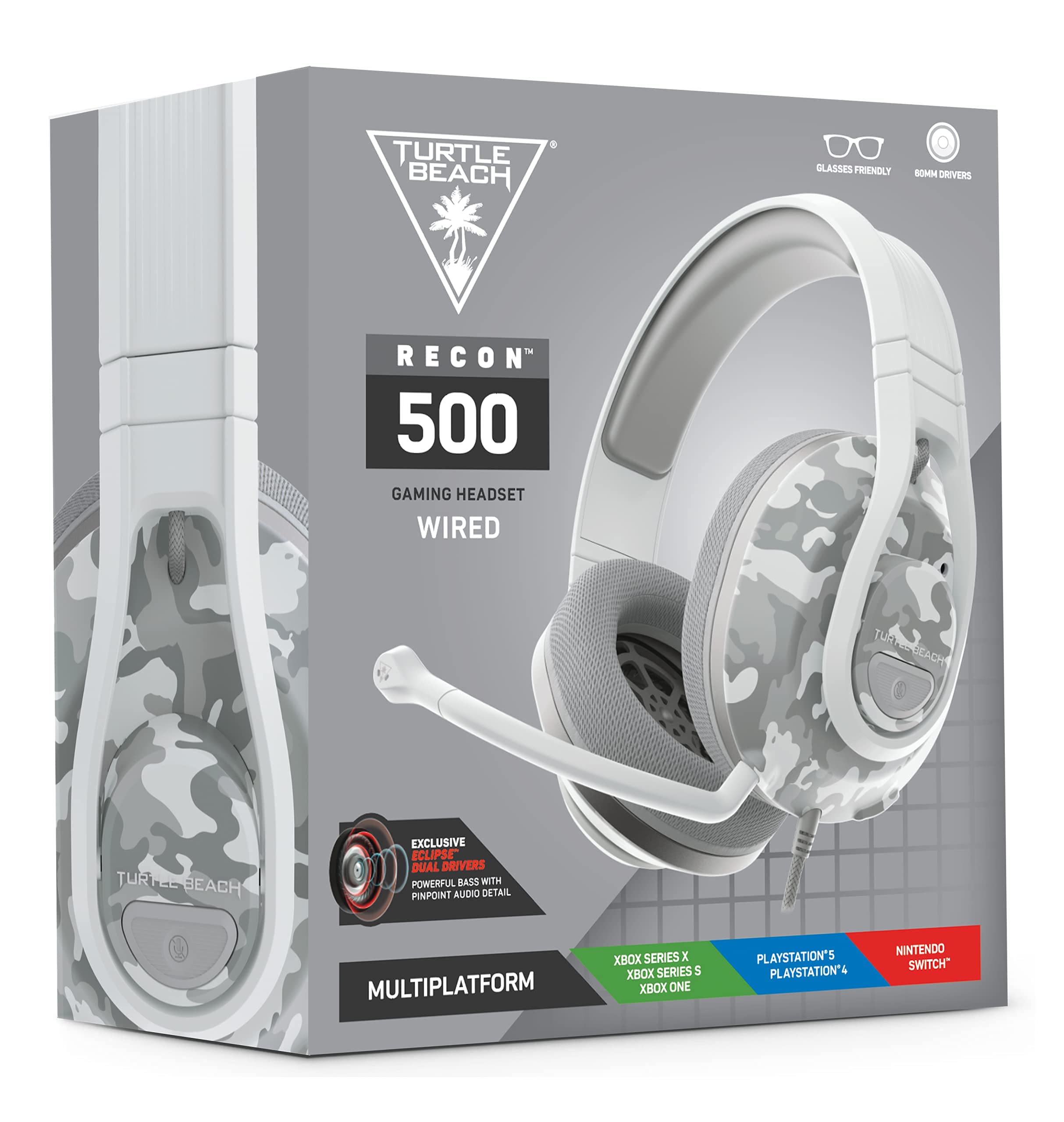 Turtle Beach Recon 500 Wired Multiplatform Gaming Headset for PlayStation 5, PS4, Xbox Series X|S, Xb1, and Nintendo Switch (Renewed)