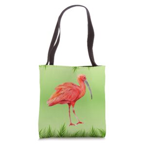 scarlet ibis tropical bird tote bag