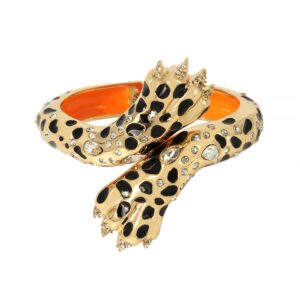 betsey johnson leopard claw hinged bangle