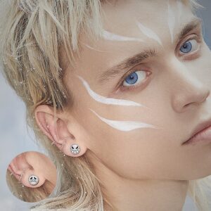 Anime Ace Stud Earrings 925 Sterling Silver Anime Earrings for Women Man