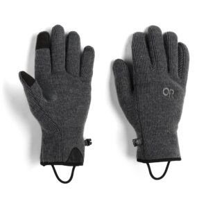 outdoor research men's flurry sensor gloves, charcoal, m