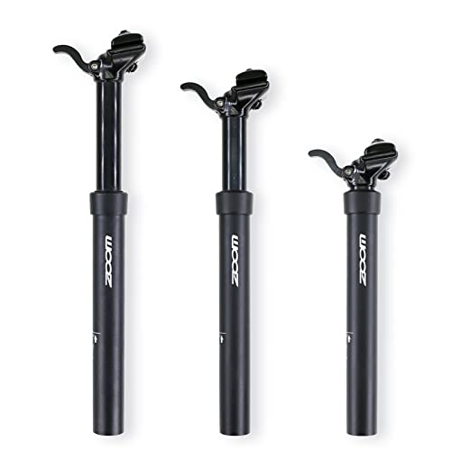 DJC Bike Dropper Seatpost Jump Seat 100mm Travel Manual Control Lever Height Adjustable Seatpost Hydraulic 375mm (Measure diameter before buy, 31.6mm diameter)