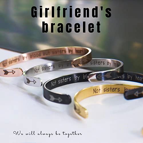 RENYILIN 4 PCS of friendship stainless steel cuff Bangle bracelet personalized for women with inspirational jewelry (4PCS Friendship Bracelet)