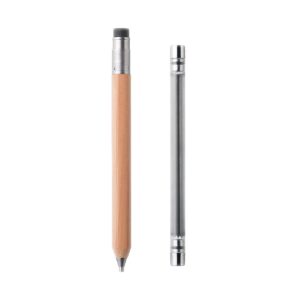 muji wooden shaft 2mm lead mechanical pencil hb with refill leads (3 leads) thick lead school supply