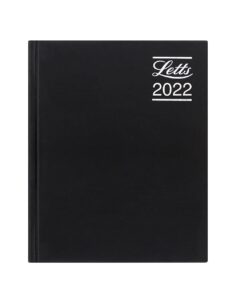 letts rhino 2022 diary - a5 week to view with appointments - black