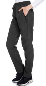 apotemis womens snow ski pants waterproof windproof fleece lined warm hiking insulated pants black l