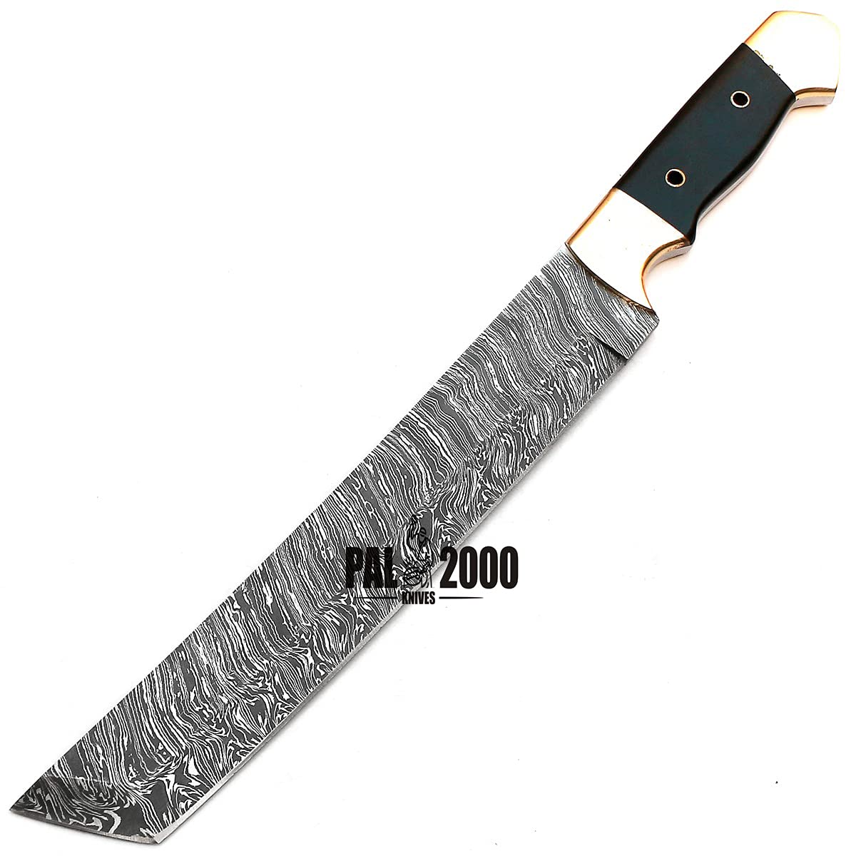 PAL 2000 KNIVES KNI-9470 Custom Handmade Damascus Steel Hunting Knife With Leather Sheath