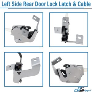 Rear Door Lock Latch & Cable - Left Driver Side - Replacement for 1999-2007 Ford F250 F350 F450 F550 Super Duty, Upper and Lower Locking Latches Assembly Replaces# 6C3Z-28264A01-A 6C3Z28264A01A